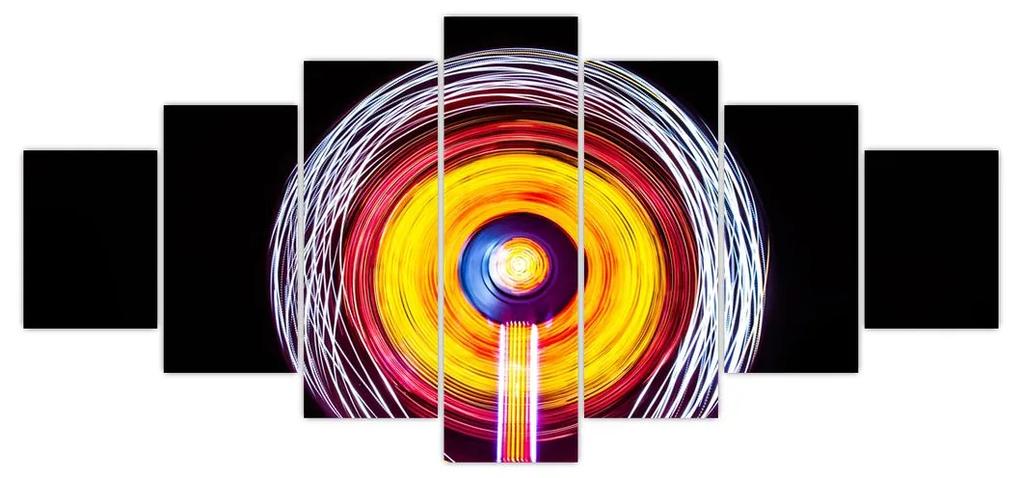 Obraz světel v kruhu (210x100 cm)