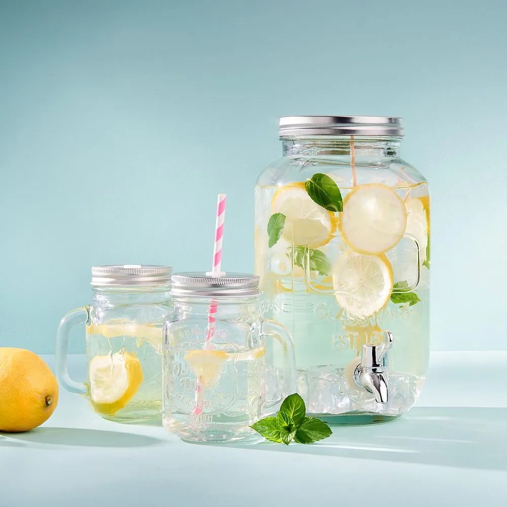 REFRESH Sklenice Mason s víčkem 450 ml