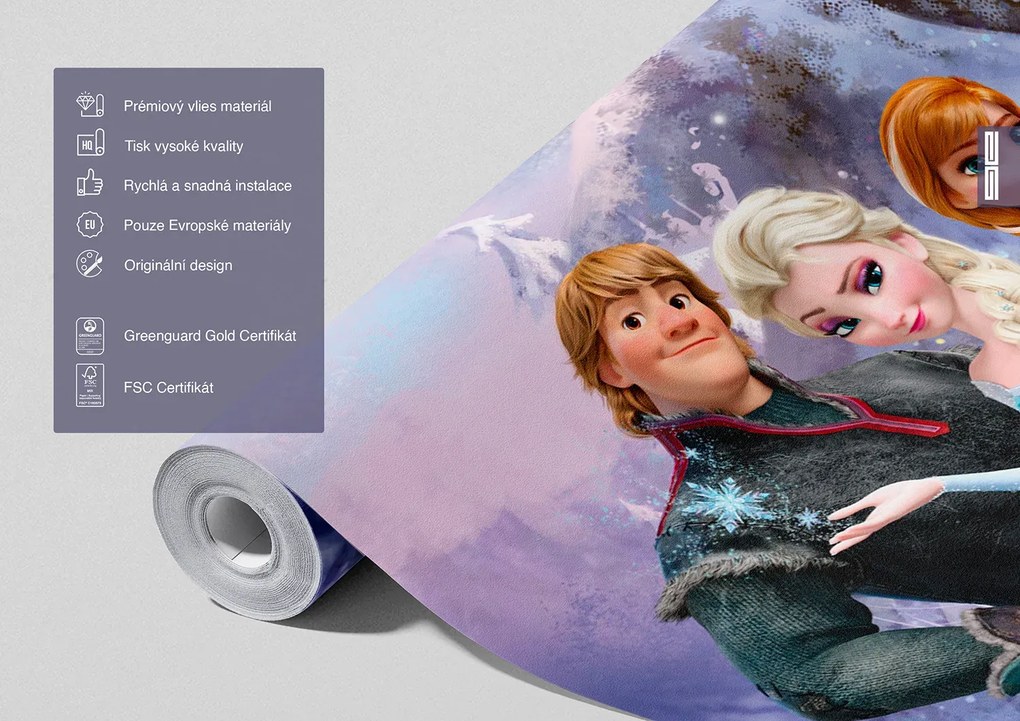 Dětská vliesová fototapeta na zed' Ledové Království Všichni Přátelé, Disney | 90 x 202 cm | DFTDNV 5463
