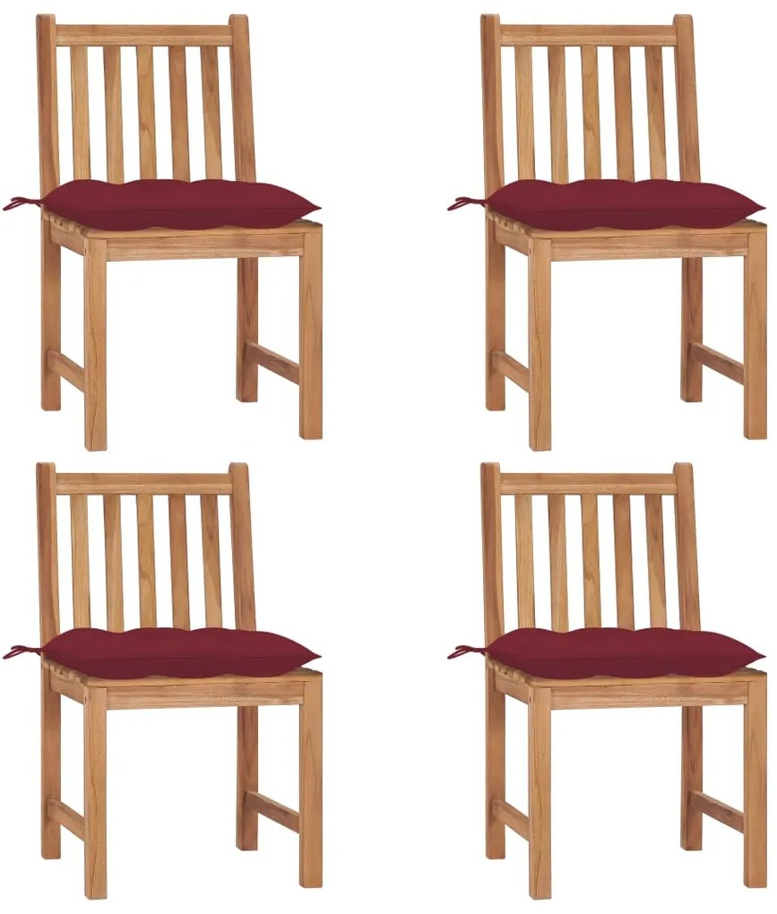 Zahradní židle s poduškami 4 ks masivní teak 3073112