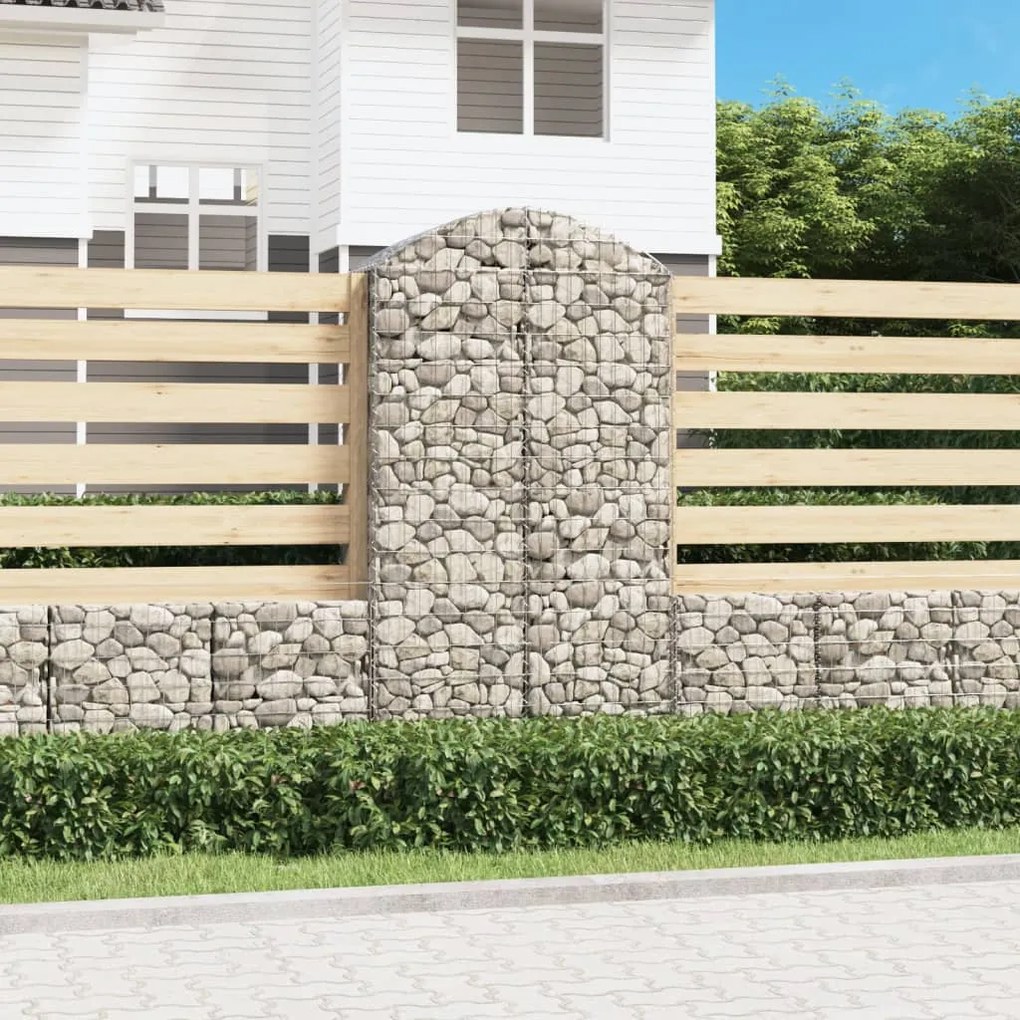 Klenutý gabionový koš 100 x 50 x 180/200 cm pozinkované železo 153439