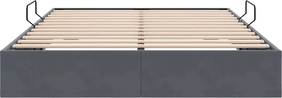 Postel s úložným prostorem Tmavě šedá 153 x 203 cm Samet 3370137