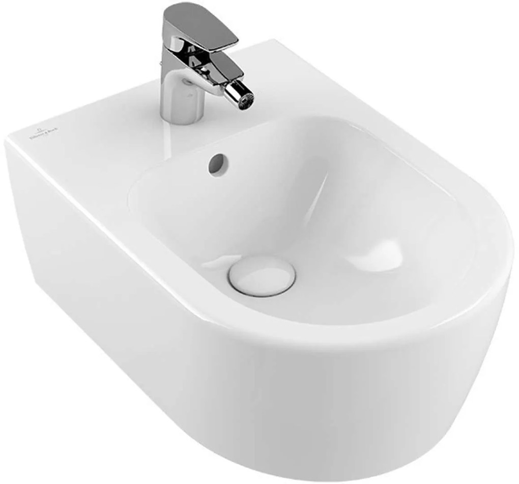 Villeroy & Boch Avento - Závěsný bidet 530x370 mm, otvor pro baterii, CeramicPlus, Stone White 540500RW