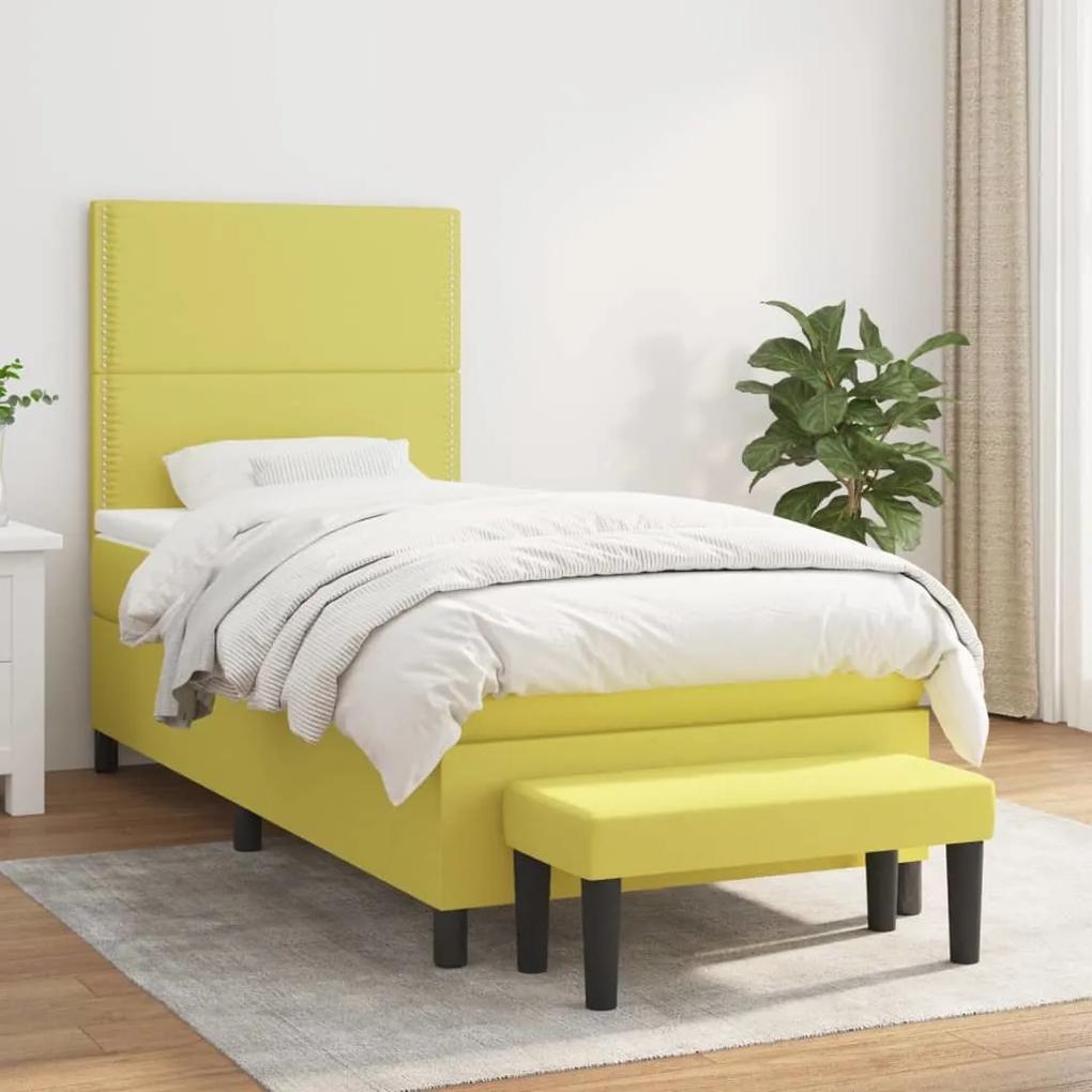 vidaXL Box spring postel s matrací 90x190 cm textil [3136478] Barva: Tmavě šedá
