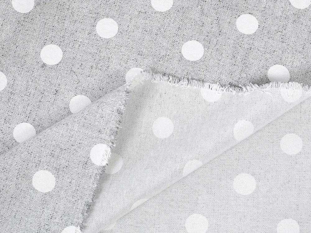 Biante Dekorační čtvercový ubrus Porto PRT-018 Bílé puntíky na šedém režném 60x60 cm