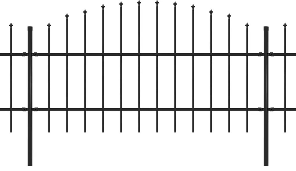 vidaXL Zahradní plot s hroty ocel (0,75–1) x 17 m černý