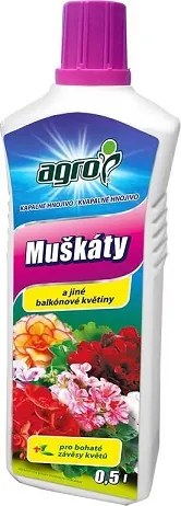 AGRO kapalné hnojivo pro muškáty a balkonové květiny 0,5 l