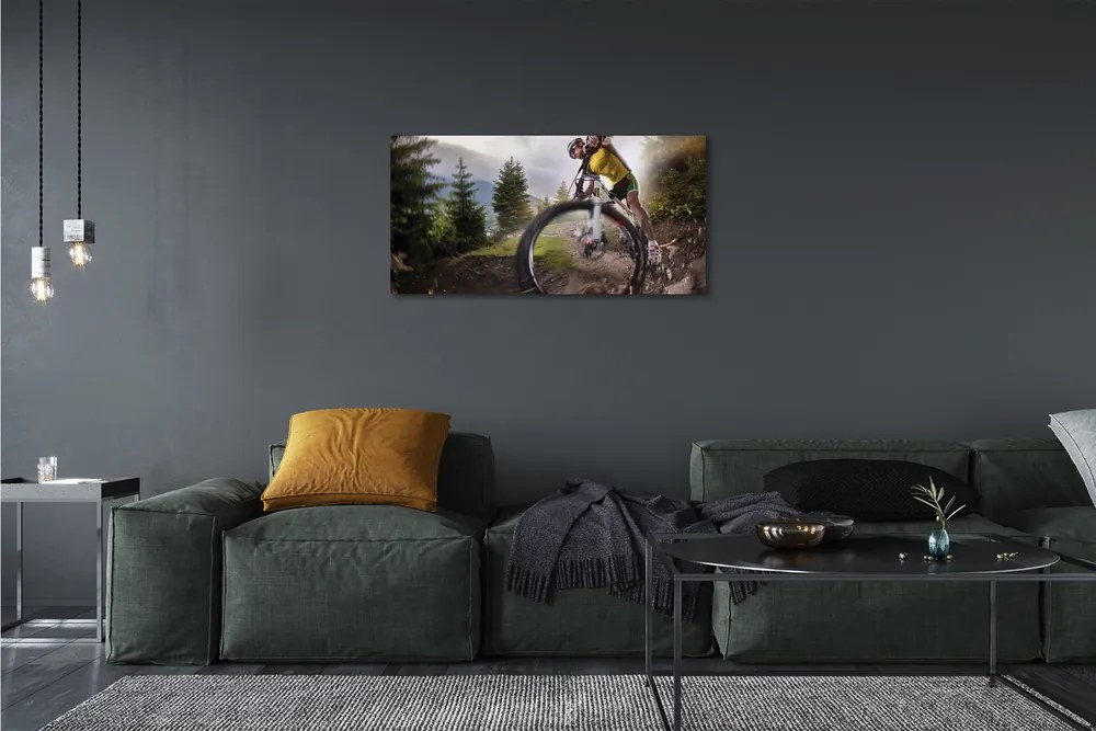 Obrazy na plátně Cloud na horském kole 120x60 cm