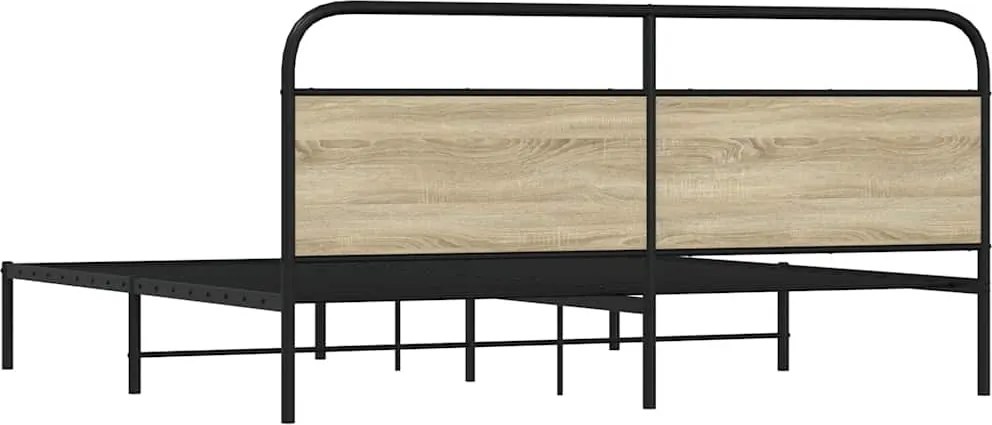 Kovový rám postele bez matrace dub sonoma 183 x 213 cm 3318644