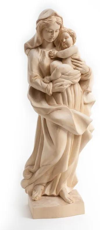 Dřevěná socha P. Marie s Jezulátkem 35 cm