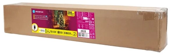 Aigostar - LED Ven. ván. stromek 205xLED/6W/230V/8 funkcí  180cm IP44 teplá bílá