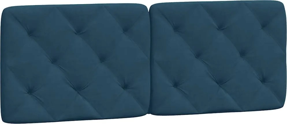 Postel s matrací modrá 140 x 190 cm samet 3208656