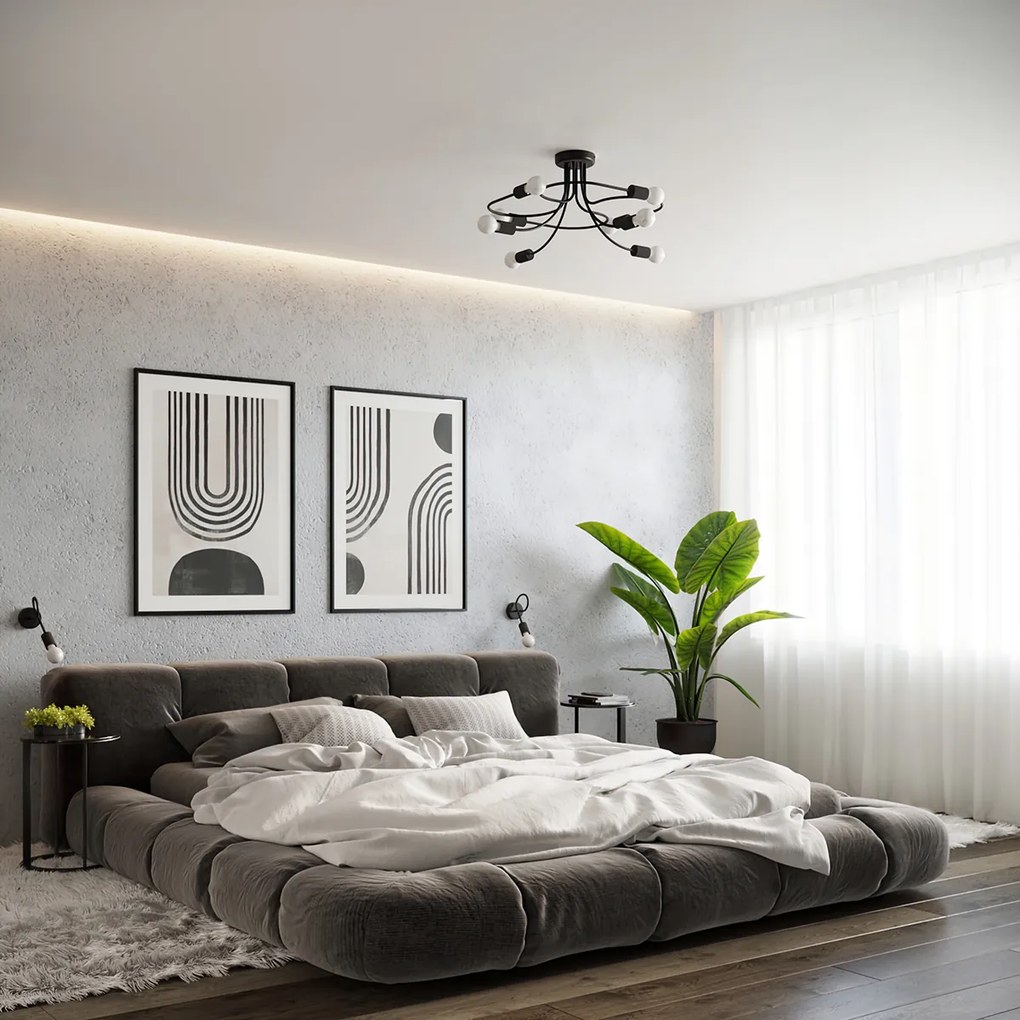 Sollux Lighting Lustr LEVAR 8 černý