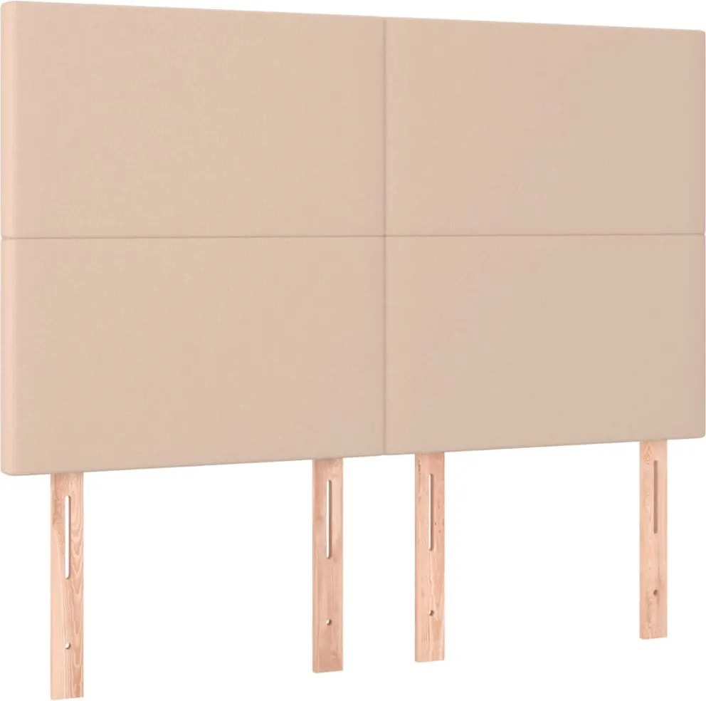 Box spring postel matrace a LED cappuccino 140x190cm umělá kůže 3135824