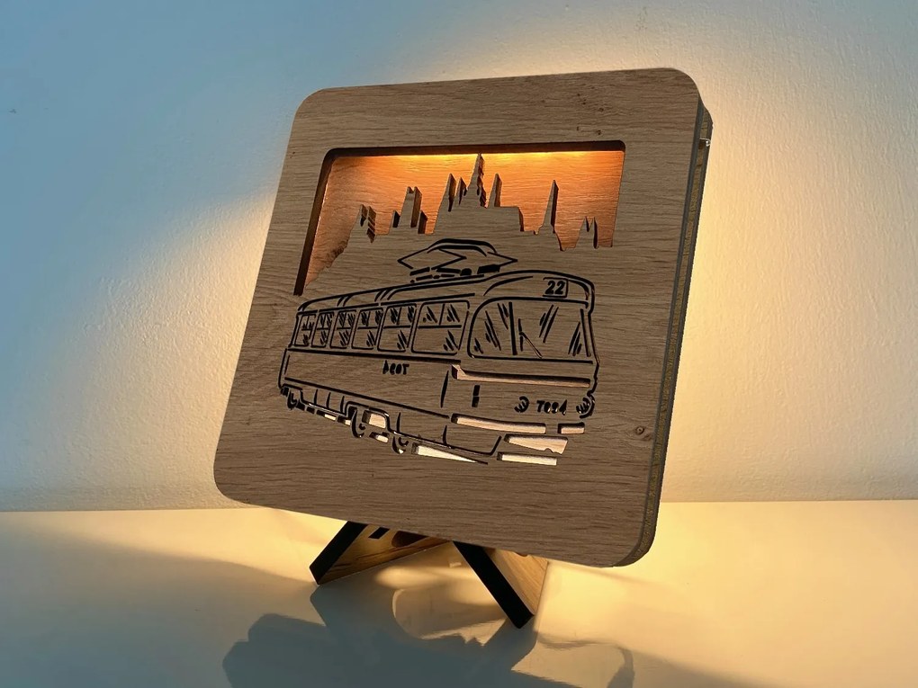 Li-Go "Tramvaj" lampa 19x19cm provedení povrchu: dub