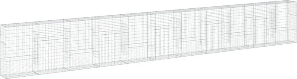 Gabionový koš s víkem 1 100 x 50 x 150 cm pozinkované železo 3295164
