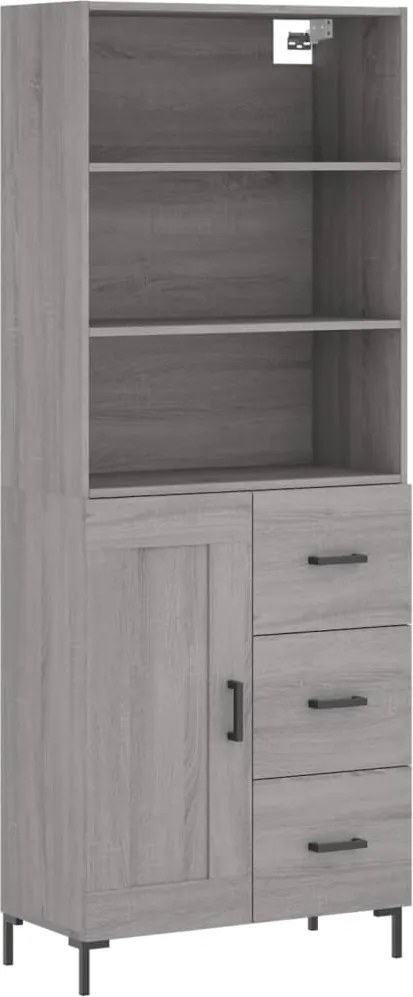 Skříň highboard šedá sonoma 69,5 x 34 x 180 cm kompozitní dřevo 3190027