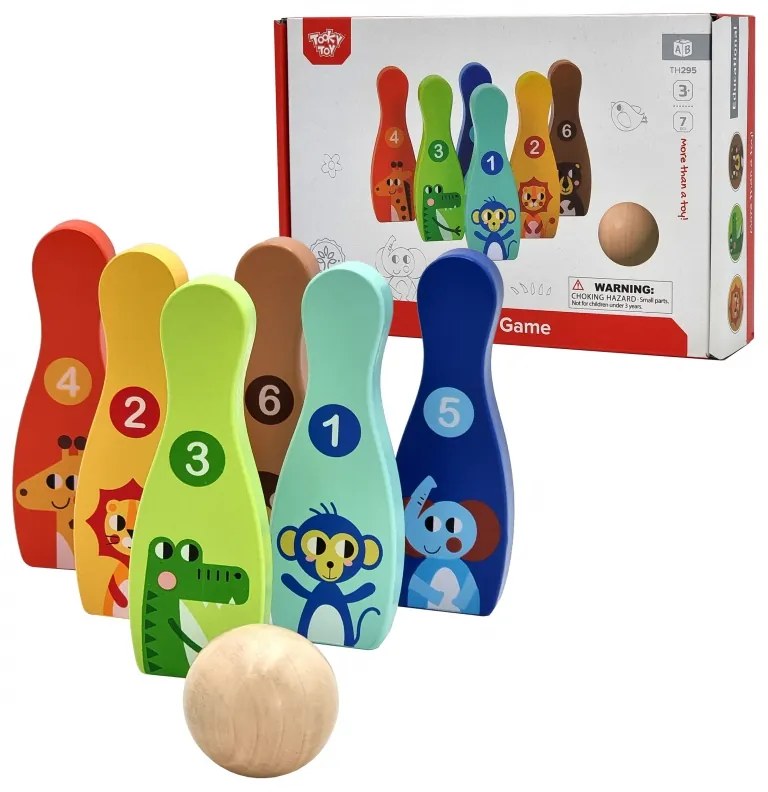 Tooky Toy Dřevěný bowling pro děti – zábava a rozvoj motoriky od 3 let