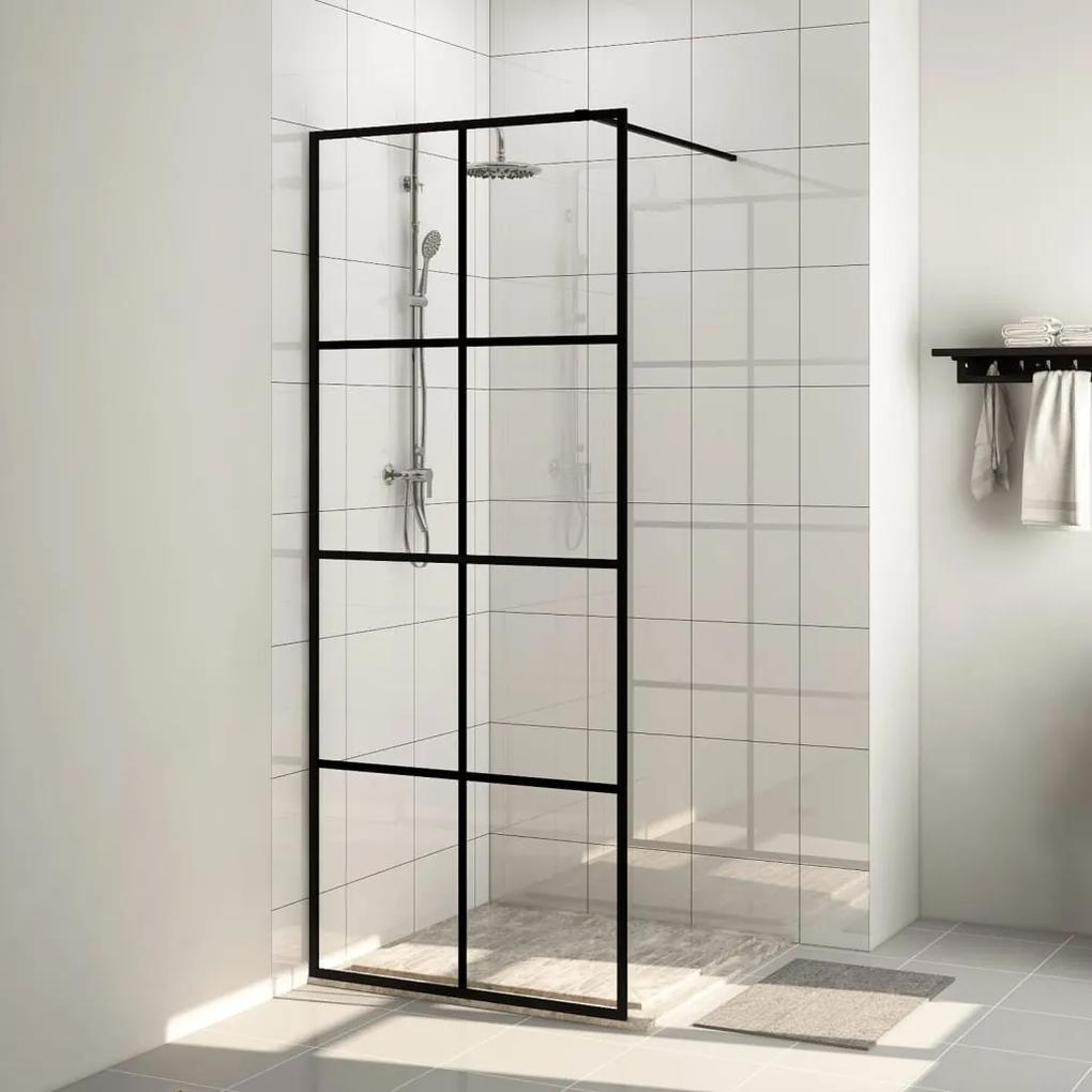 Zástěna do průchozí sprchy čiré ESG sklo 80 x 195 cm černá - Default Title