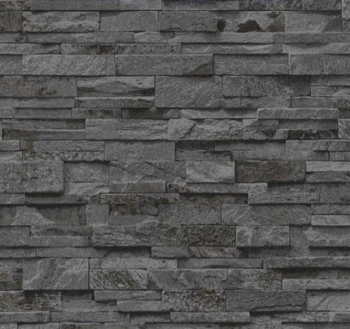 Vliesové tapety na zeď Origin - kámen pískovec tmavě šedo-hnědý