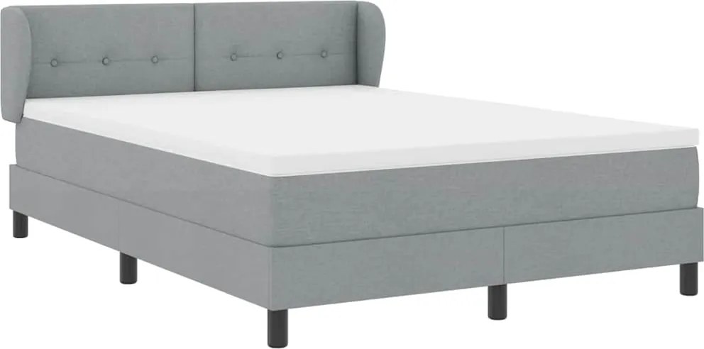 Postel s boxspringem s čelo Světle šedá 160 x 200 cm textil 3340031