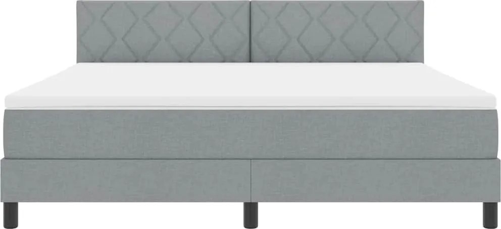 Postel s boxspringem s čelo Světle šedá 180 x 200 cm textil 3338783