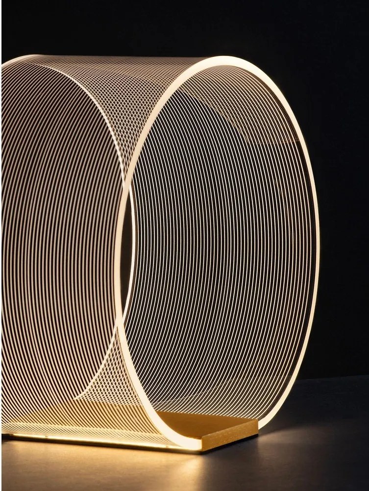 Hliníková LED stmívatelná stolní lampa ve zlaté barvě se stínidlem z akrylového skla (výška 28 cm) Valentin – Nova Luce