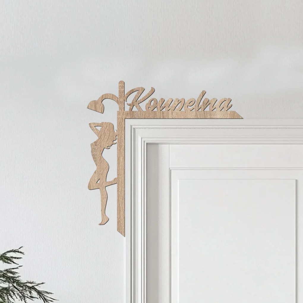 dřevo života Dřevěná cedulka do rohu dveří Koupelna Zvolte rozměr (cm): 30x27, Zvolte barvu dekoru: Černá