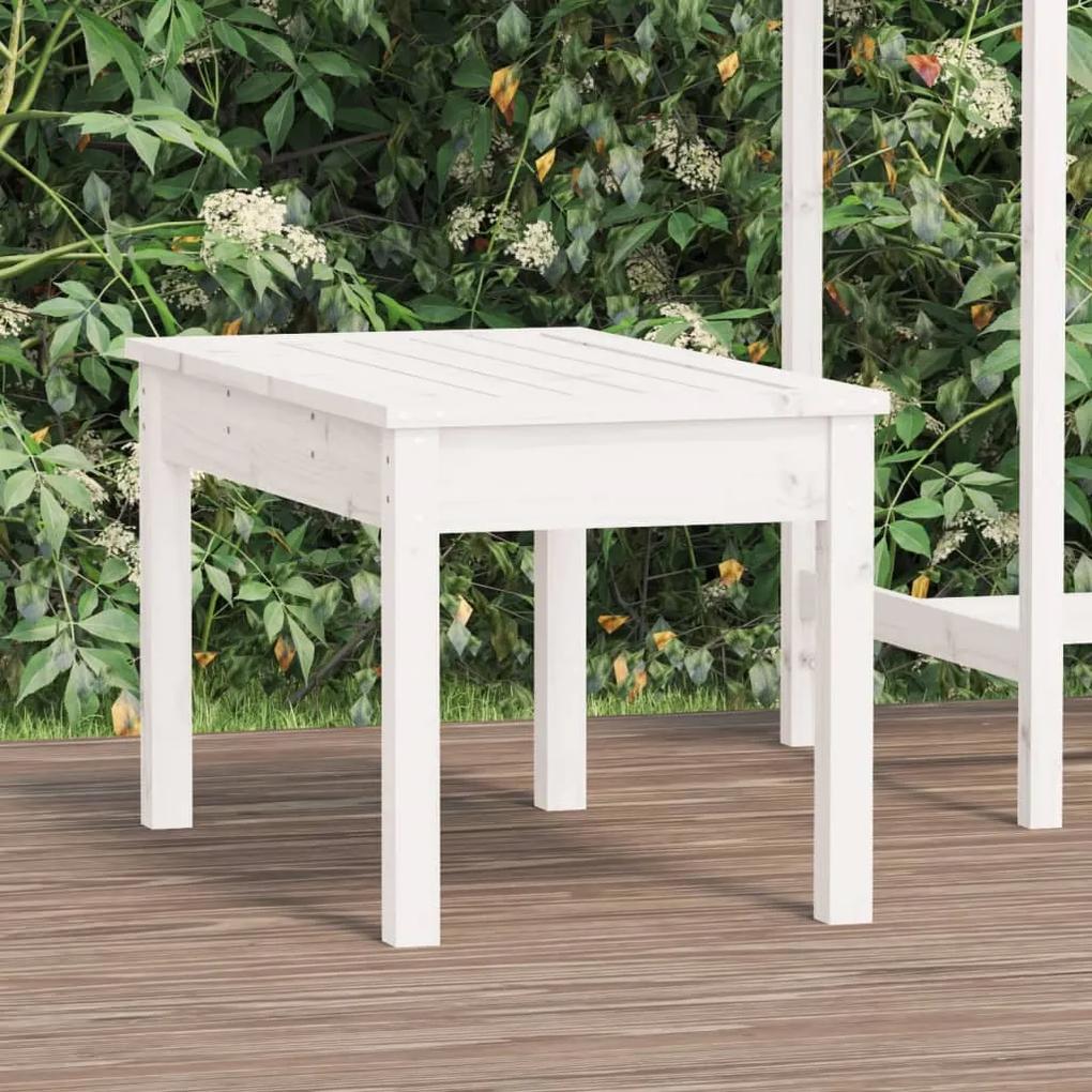 Zahradní lavice bílá 80 x 44 x 45 cm masivní borové dřevo - Default Title
