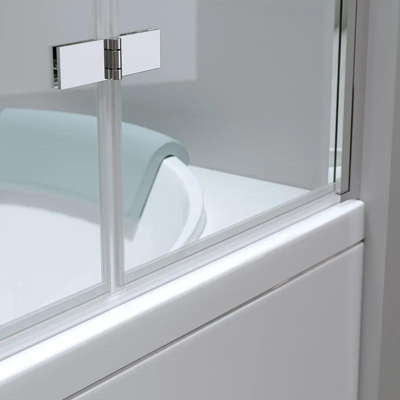 BPS-koupelny Dvoudílná vanová zástěna HYD-PR04 90x140 chrom/transparent