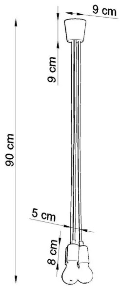 Sollux SL.0585 - Lustr na lanku DIEGO 3xE27/60W/230V oranžová
