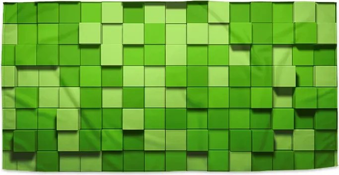 Sablio Ručník Green Blocks 3D - 70x140 cm