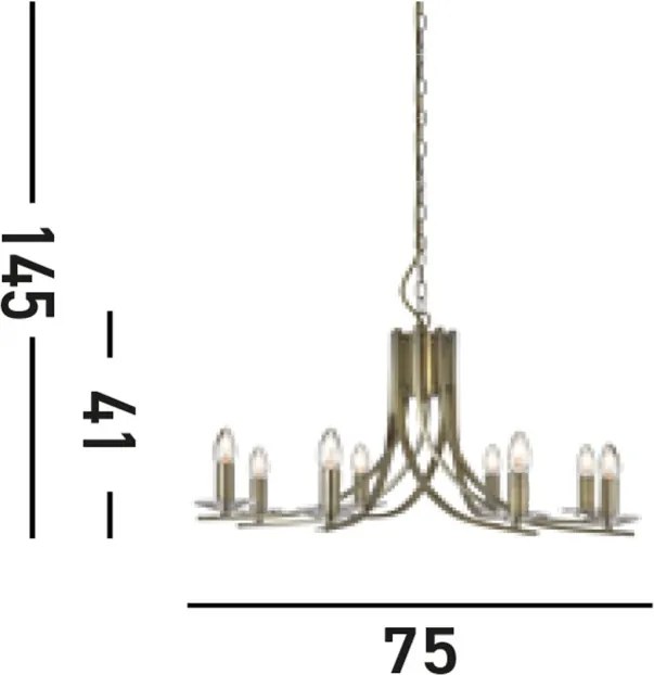 Searchlight 4168-8AB Závěsný osmiramenný lustr ASCONA PATINA