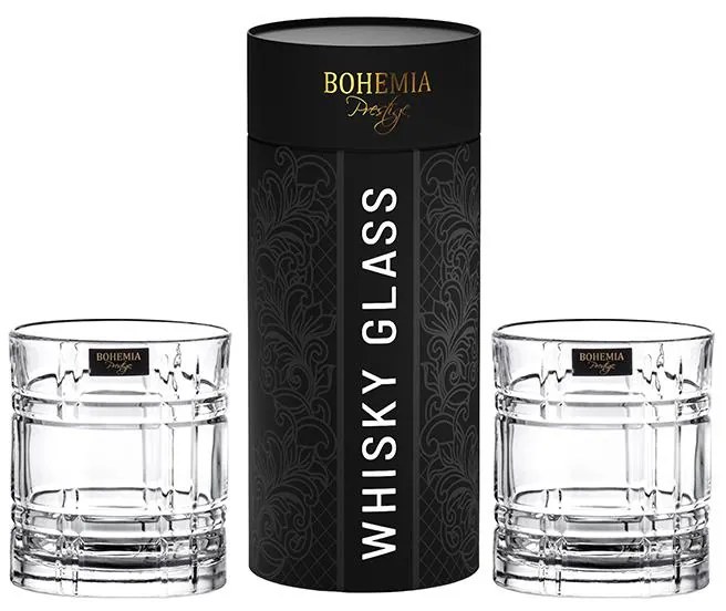 BOHEMIA PRESTIGE SEMPRÉ SKLENICE NA WHISKY V TUBĚ 340 ML SADA 2KS