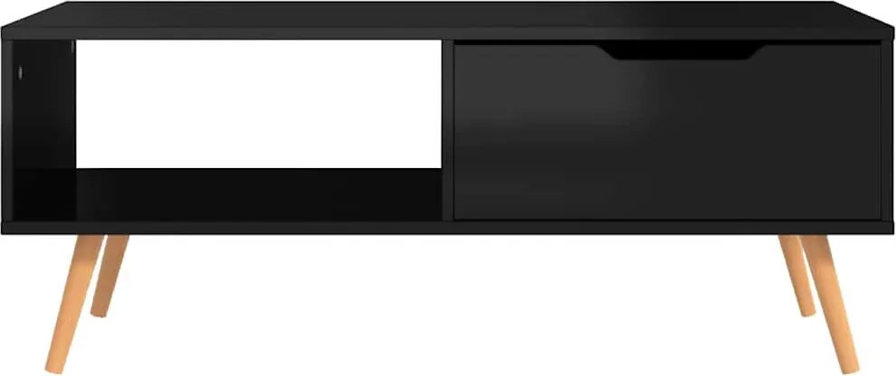 Konferenční stolek černý lesklý 100x49,5x43 cm kompozitní dřevo 326793