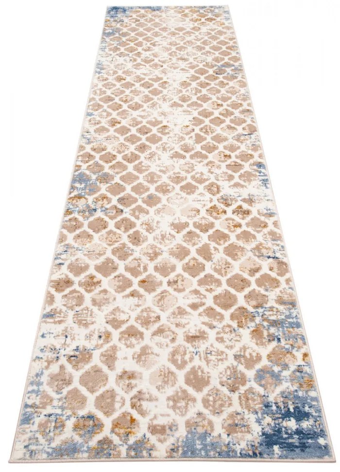 Kusový koberec Balian béžově modrý atyp, Velikosti 100x300cm