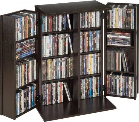 Úložná skříňka na média, 4patrový organizér na DVD VEVOR – 610 × 368 × 846 mm