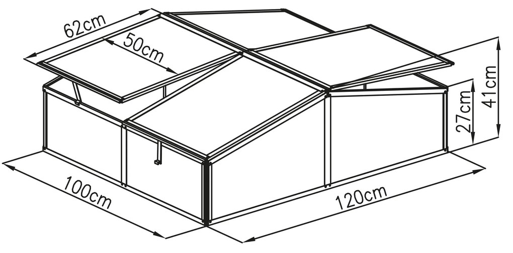 Pařeniště G21 dvoudílné GA12 100 x 120 x 40 cm
