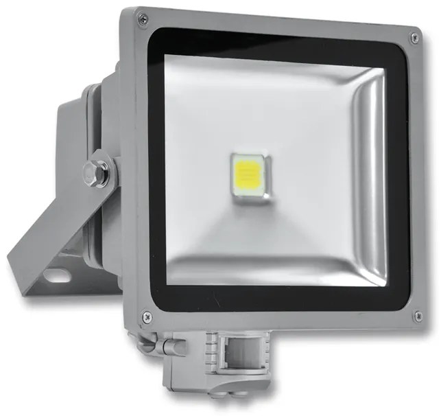 Ecolite RLEDF02-30W/PIR/5000 LED reflektor s PIR, COB, 30W, 5000K, IP44, šed