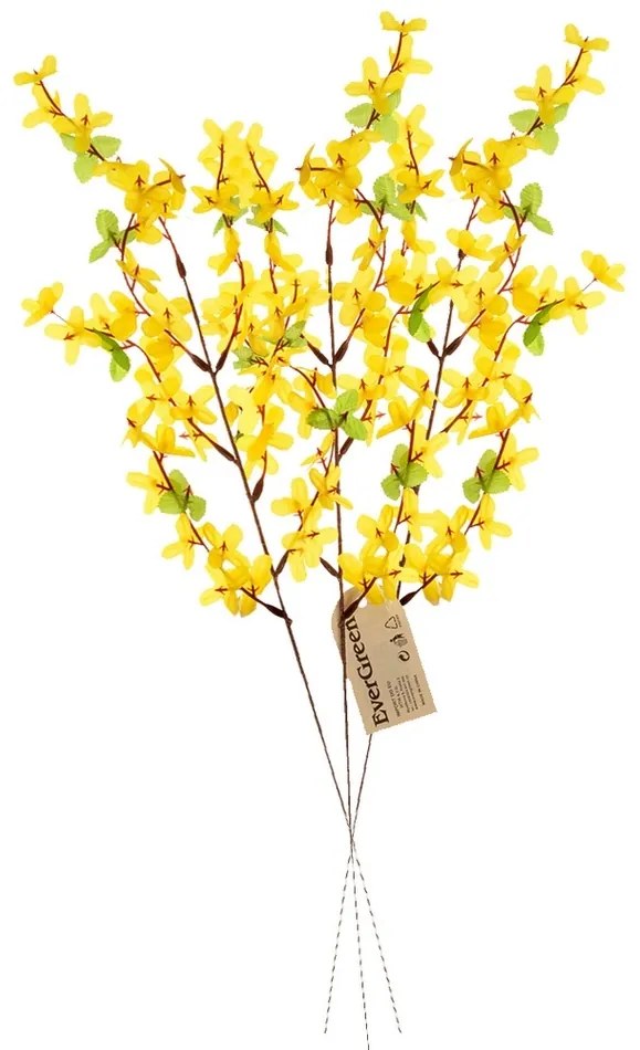 Sada 3 ks umělá rostlina Forsythia, v. 52 cm