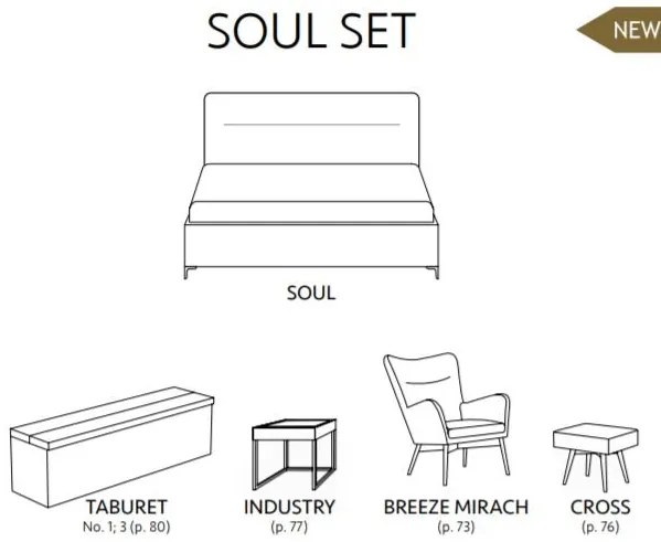 Materasso Čalouněná postel SOUL boxspring ROZMĚR: 2x (100x200) cm - boxspring