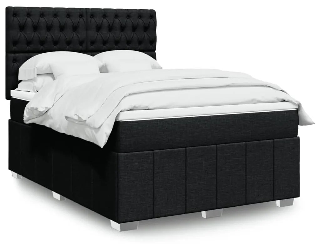 Box spring postel s matrací černá 140x200 cm textil 3294000