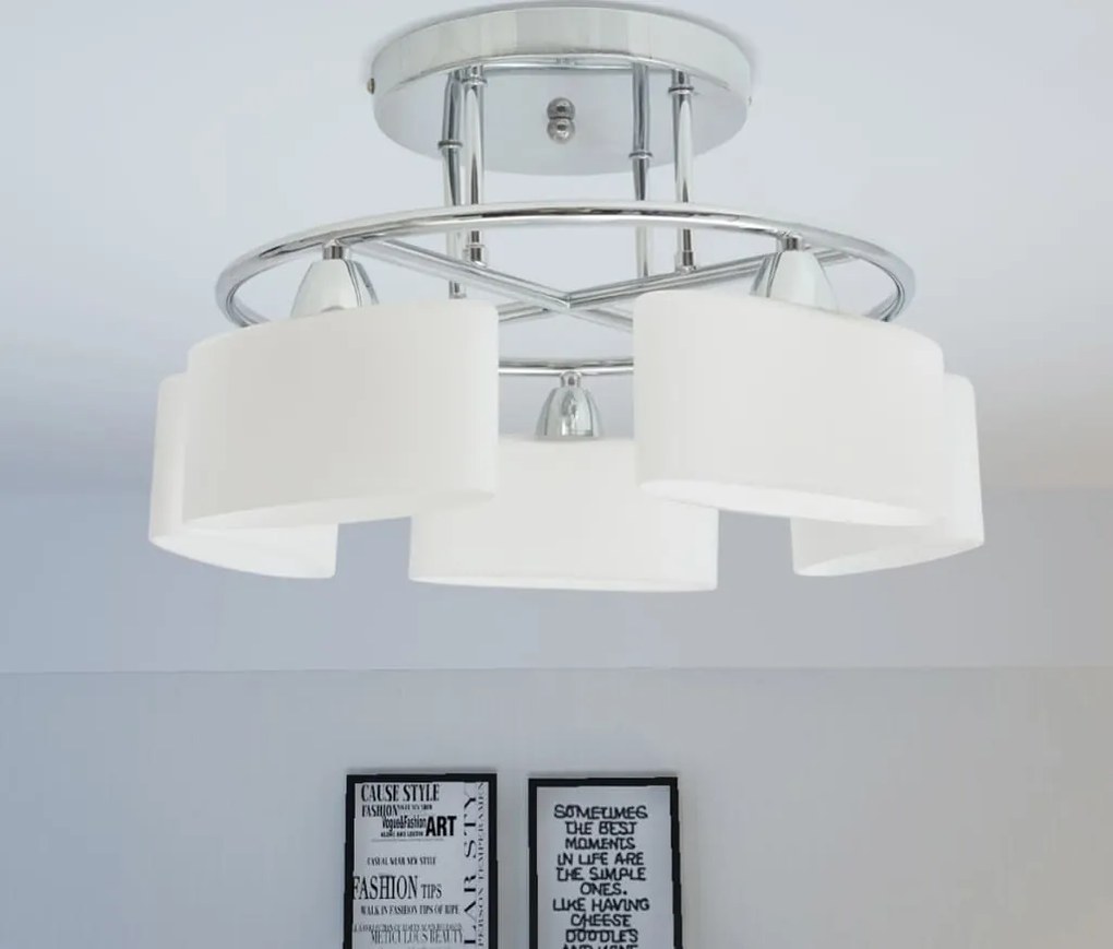 vidaXL Stropní svítidlo s eliptickými stínidly na 5 žárovek E14 200 W [50494]