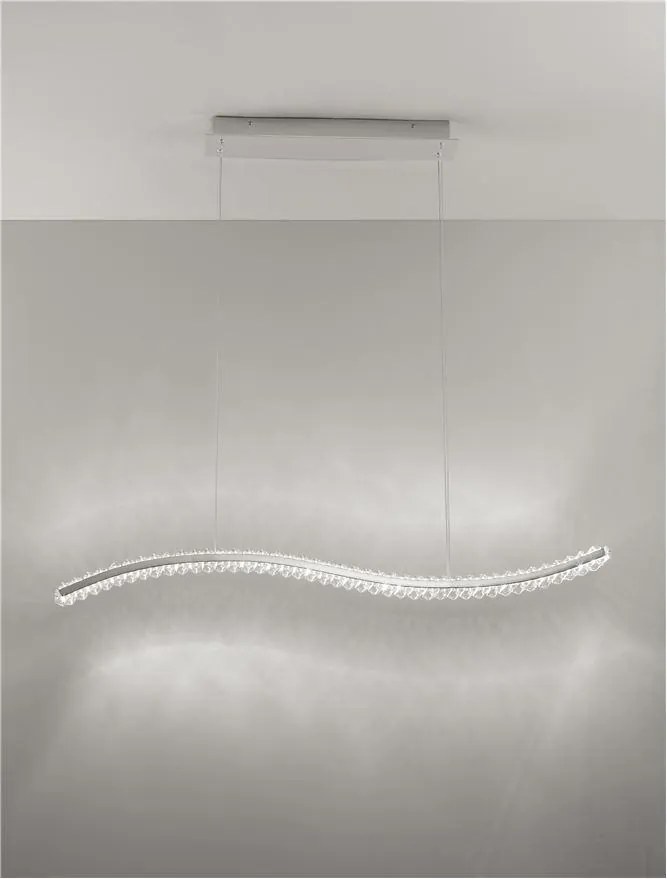 Nova Luce Závěsné designové svítidlo Aurelia, stříbrné, d. 100cm