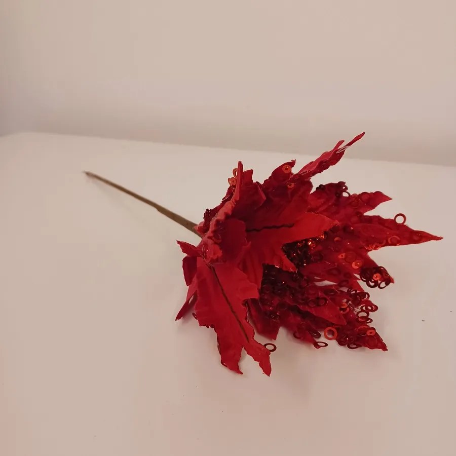 Dekorace umělý květ, 30 × 23 cm, červená