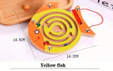 Montessori dřevěné hračky - magnetické bludiště Varianta: Magnetické bludiště - ryba