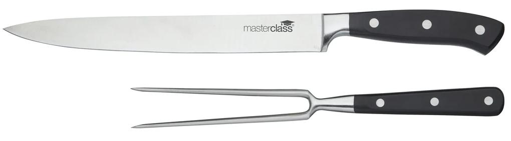 Porcovací sada na maso, nůž a vidlice, MasterClass MCCARVESET2PC