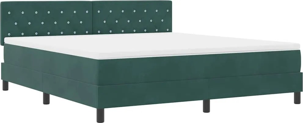 Postel s boxspringem s matrací Tmavě zelená 180 x 200 cm samet 3339125