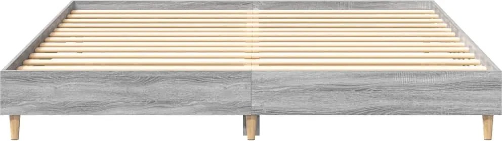 Rám postele bez matrace Grey Sonoma 200x200 cm kompozitní dřevo 3328704