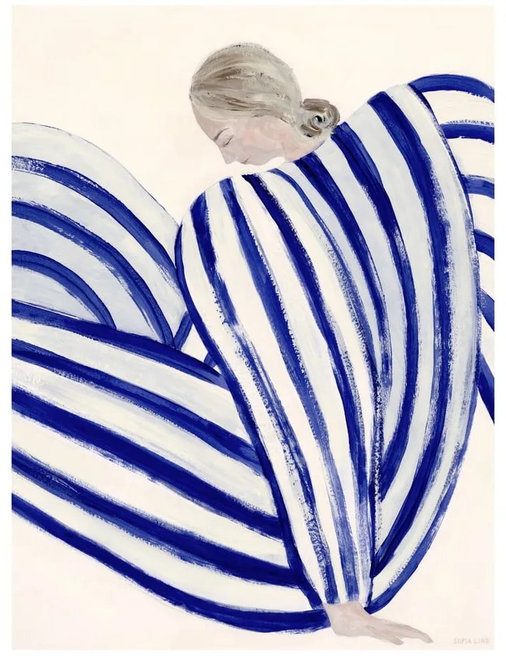 Plakát 50x70 cm Blue Stripe at Concorde – Sofia Lind – The Poster Club